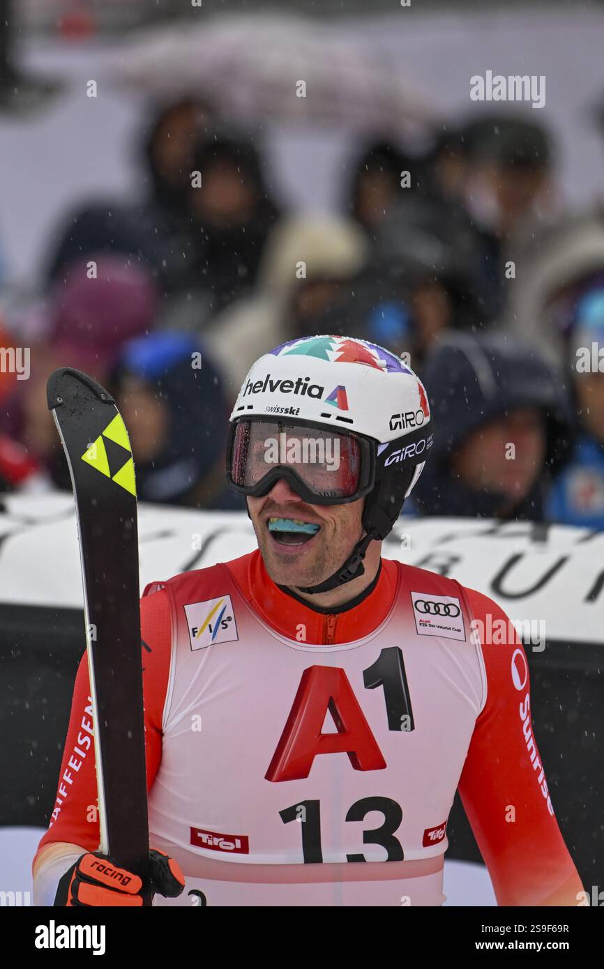 KITZBUEHEL , AUSTRIA - JANUARY 26: Daniel Yule of Switzerland during the first run Audi FIS ...