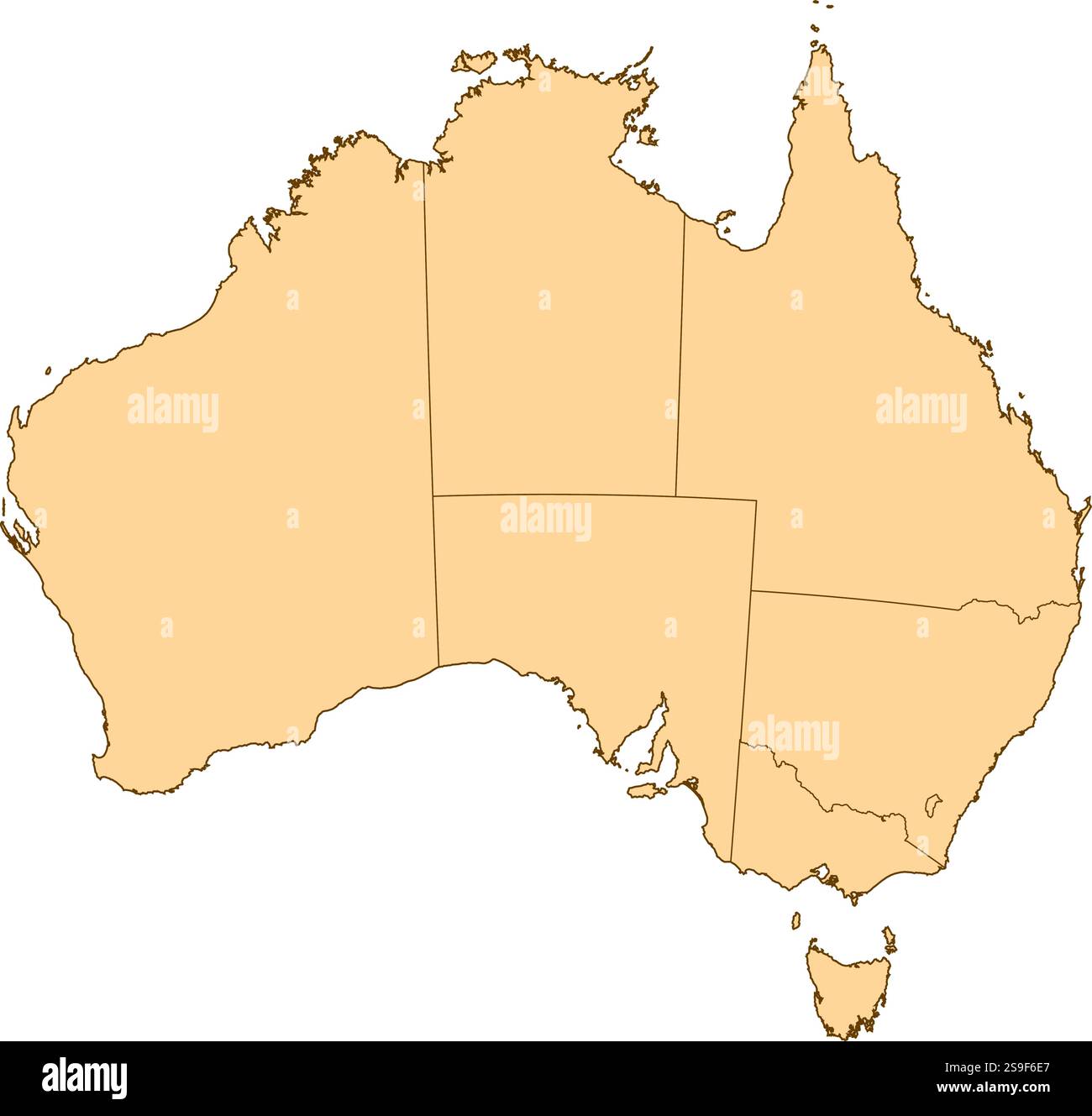 Map of Australia with the provinces Stock Vector Image & Art - Alamy