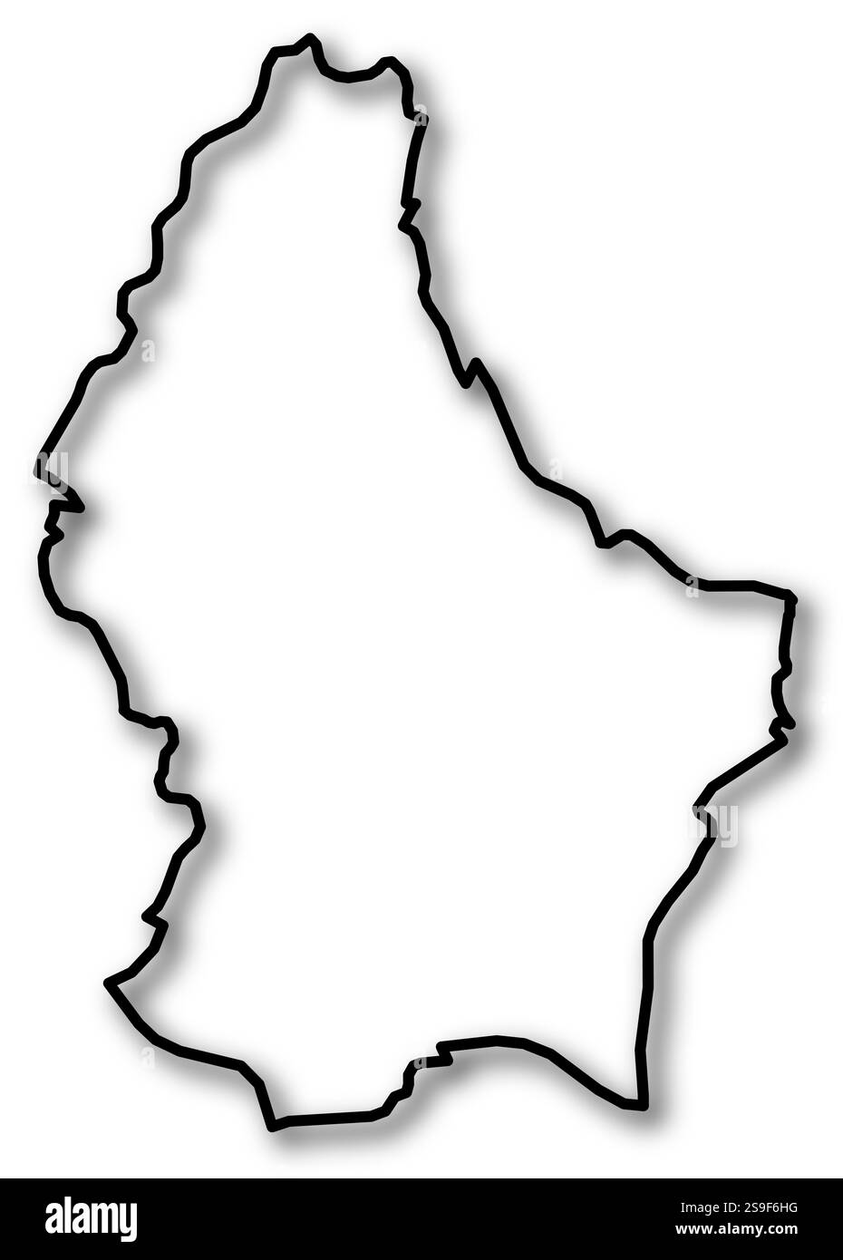 Map of Luxembourg in a black contour line with Shadow Stock Vector ...
