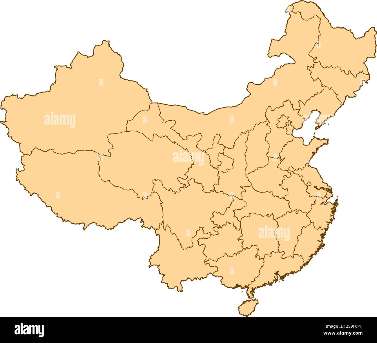 Map of China with the provinces Stock Vector Image & Art - Alamy