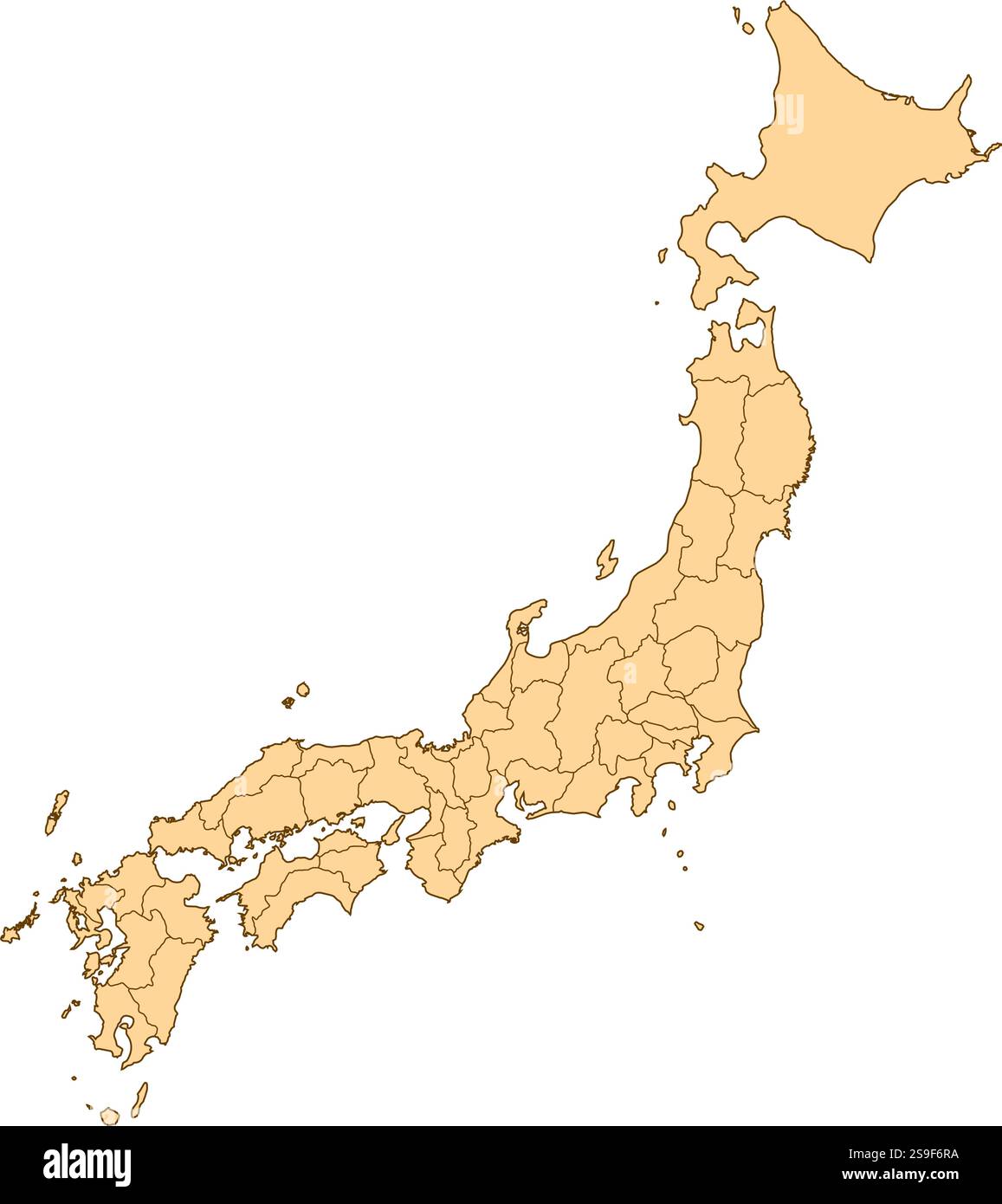 Map of Japan with the provinces Stock Vector Image & Art - Alamy