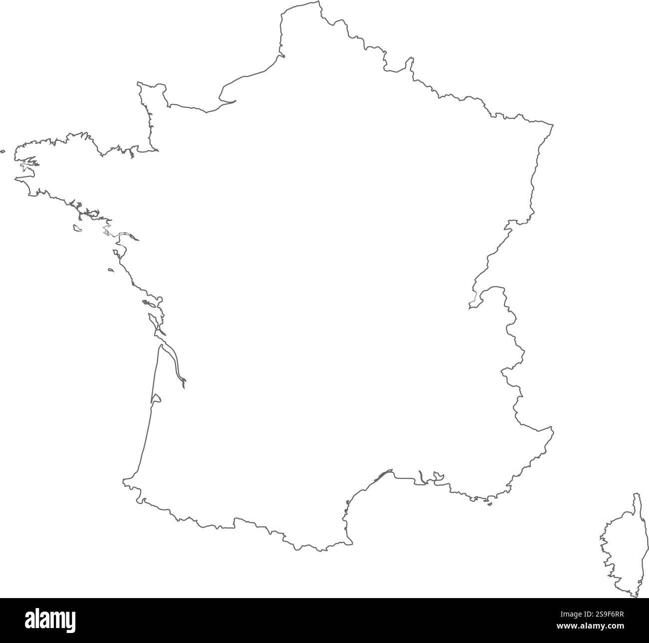 Map of France as a black contour line Stock Vector Image & Art - Alamy