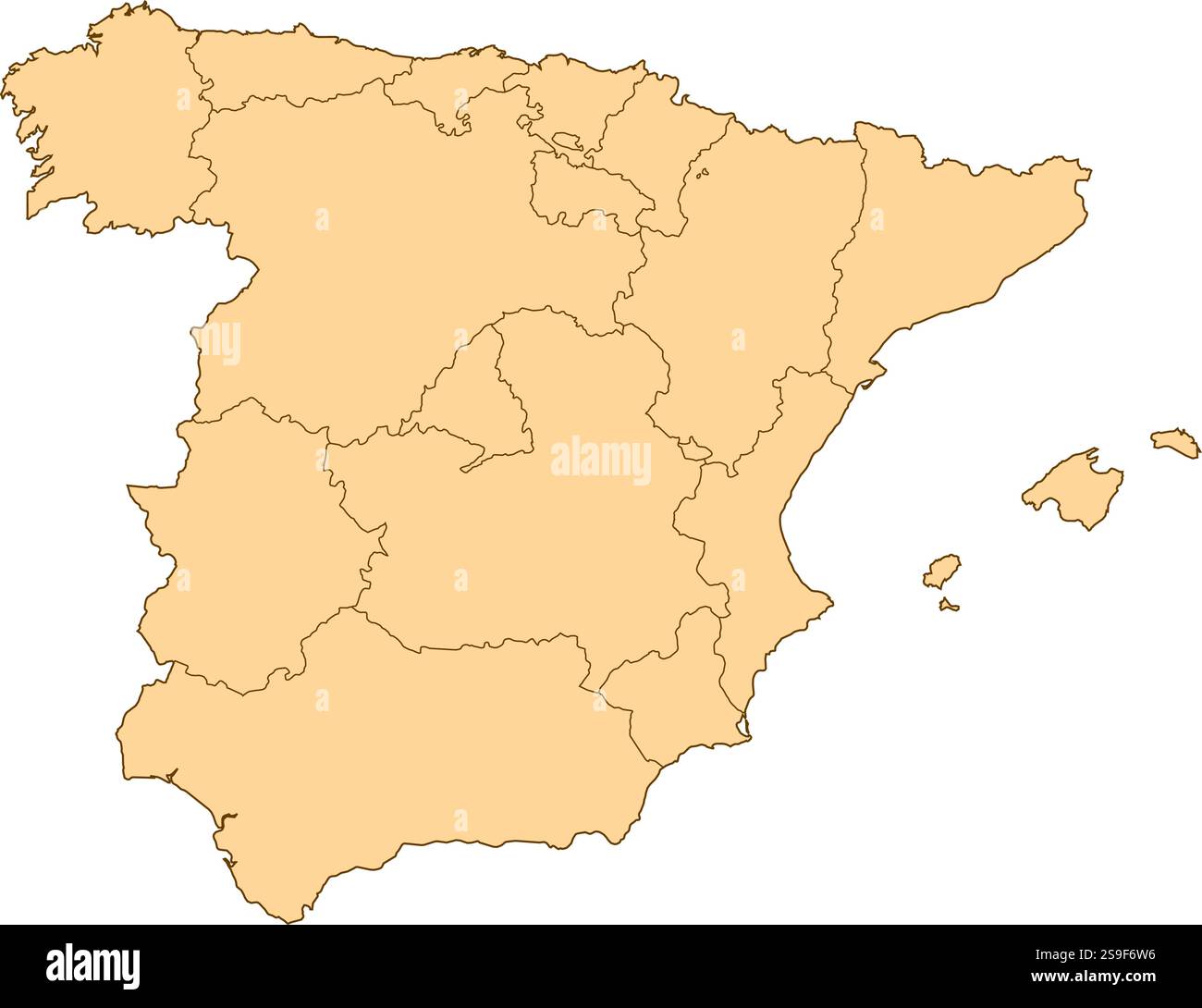 Map of Spain with the provinces Stock Vector Image & Art - Alamy