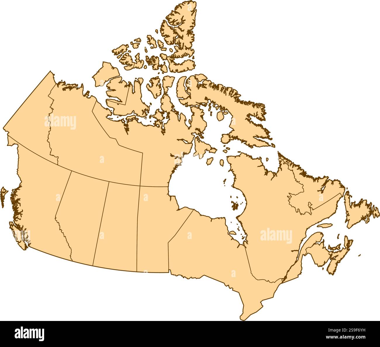 Map of Canada with the provinces Stock Vector Image & Art - Alamy