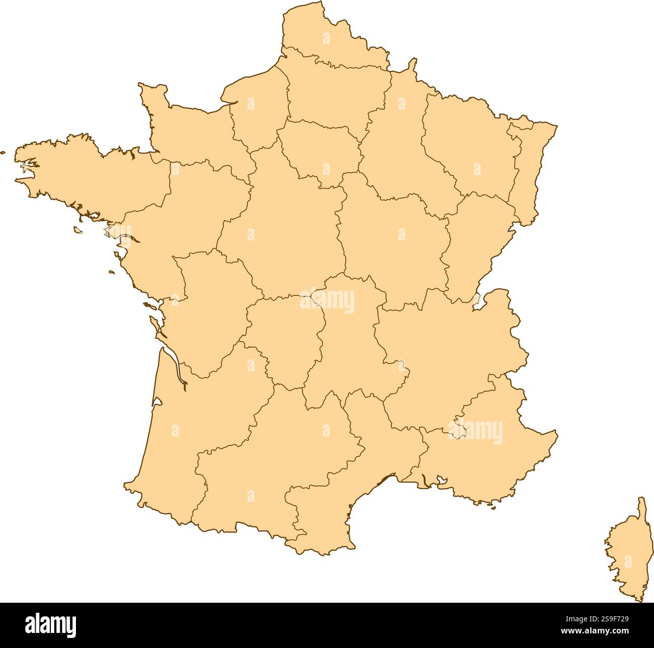 Map of France with the provinces Stock Vector Image & Art - Alamy