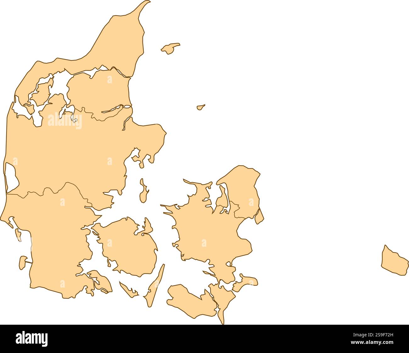 Map of Danmark with the provinces Stock Vector Image & Art - Alamy