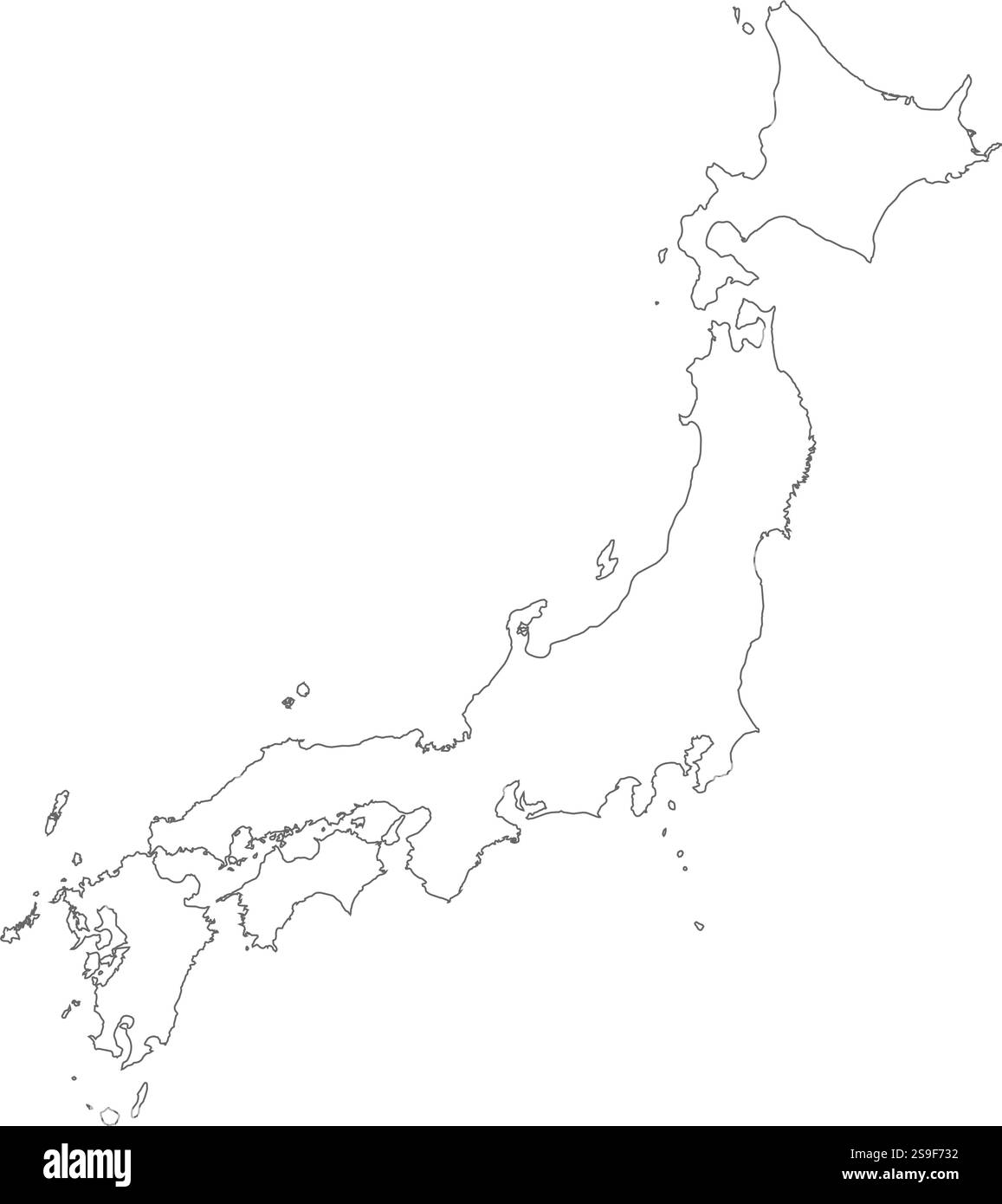 Map of Japan as a black contour line Stock Vector Image & Art - Alamy