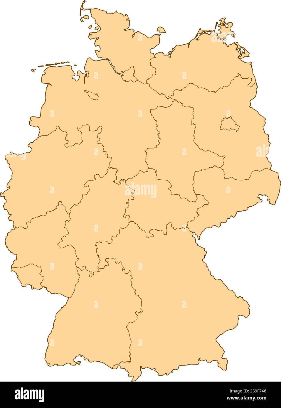 Map of Germany with the provinces Stock Vector Image & Art - Alamy