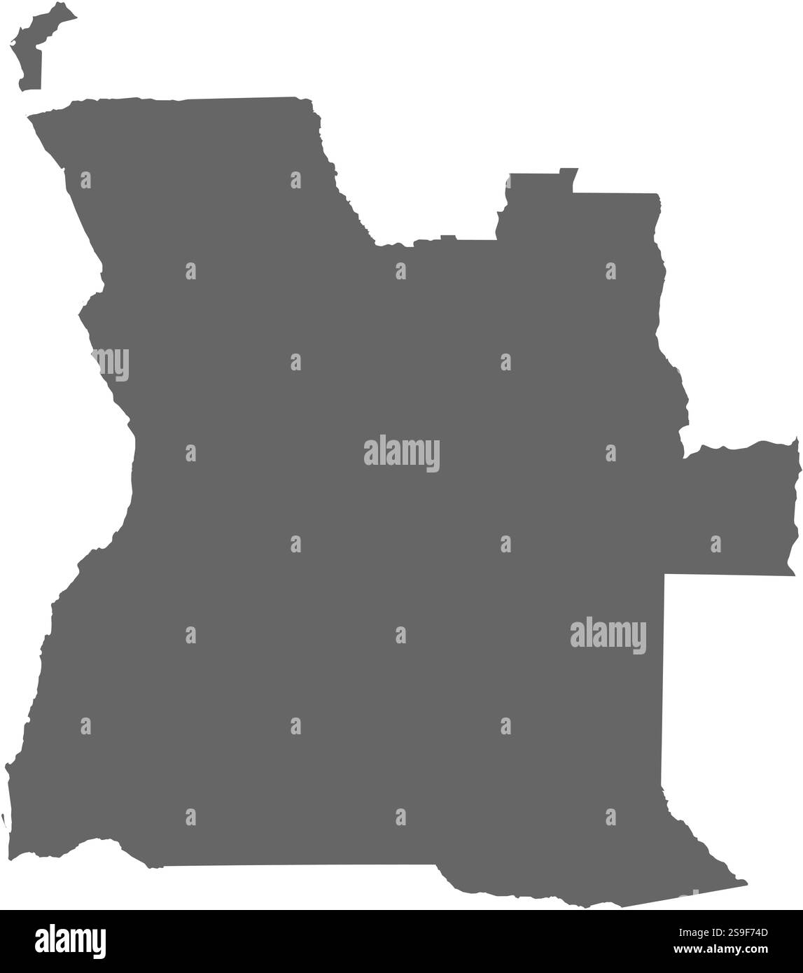 Map of Angola as a dark area Stock Vector Image & Art - Alamy