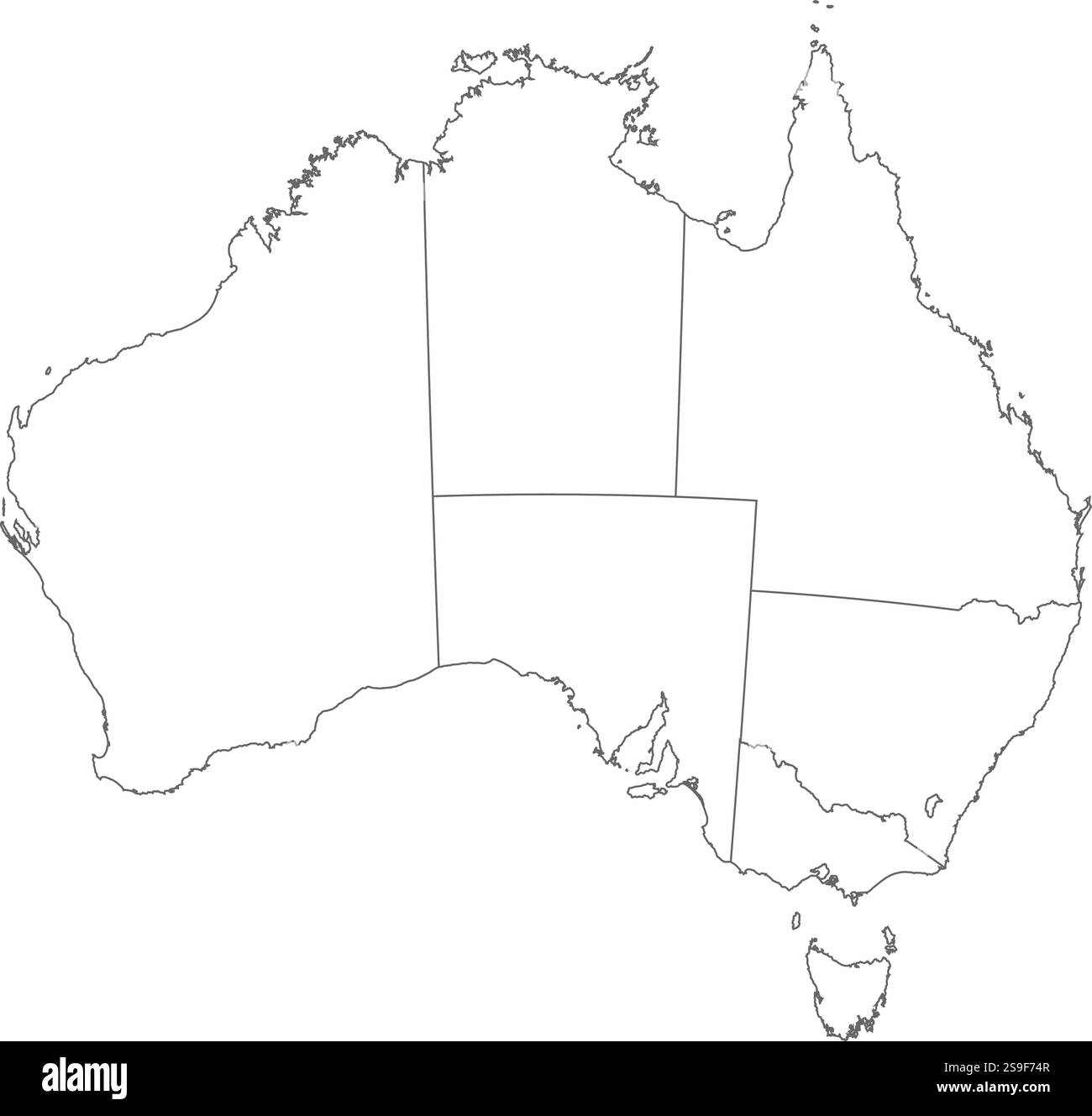 Map of Australia as a black contour line Stock Vector Image & Art - Alamy