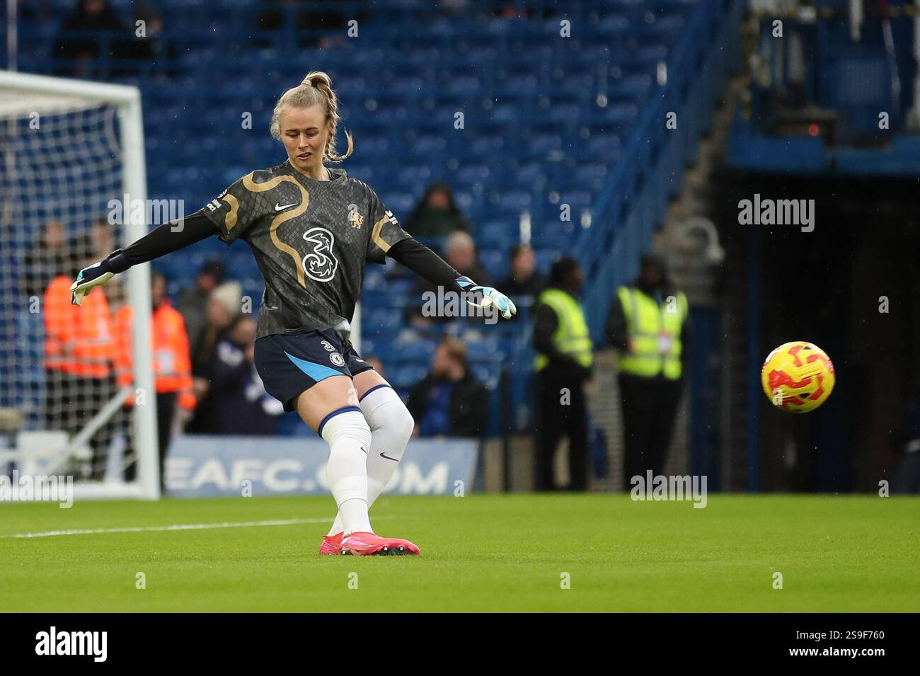 Chelsea Women Goalkeeper Hannah Hampton warms up during the Women's ...