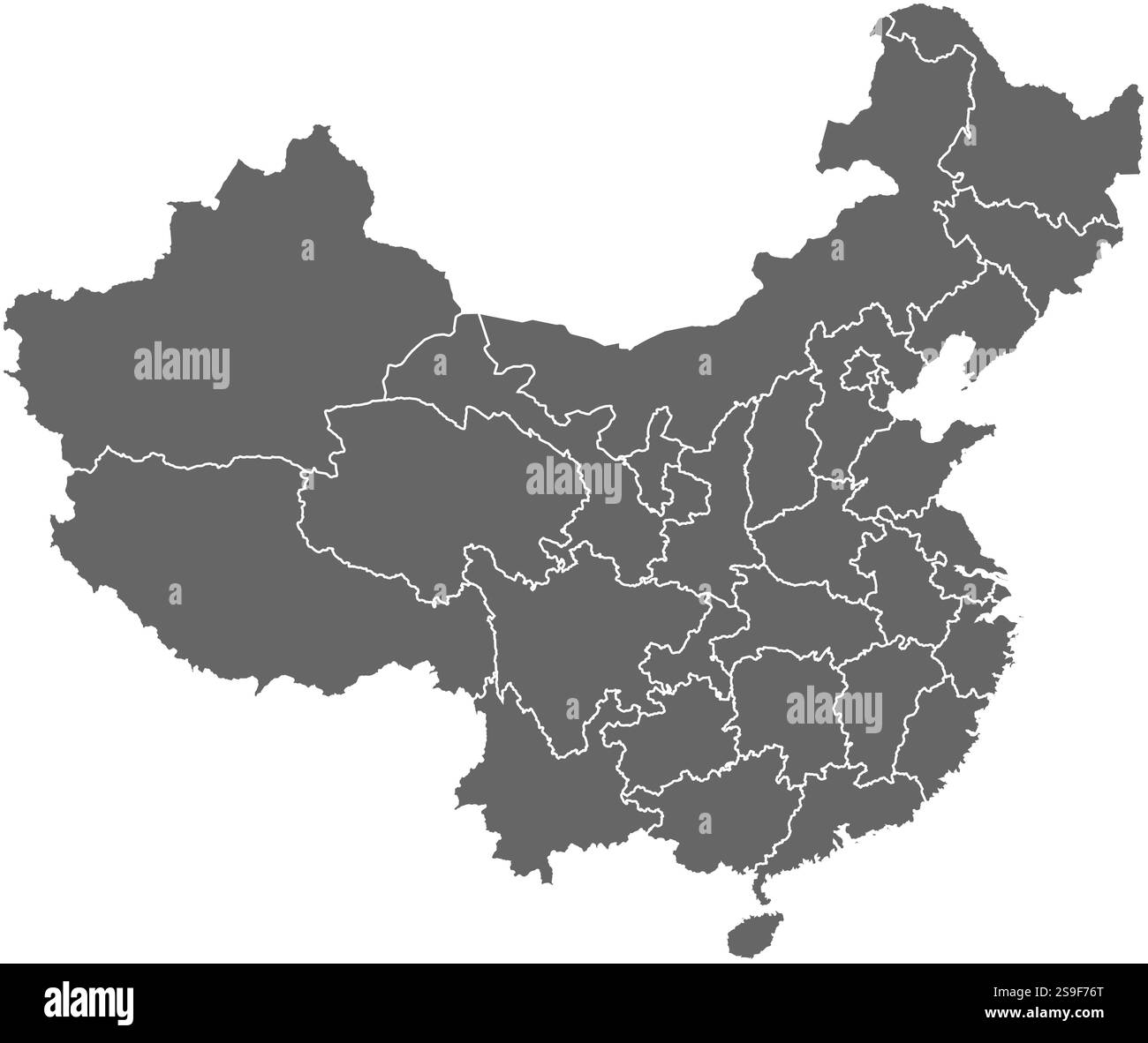 Map of China as a dark area Stock Vector Image & Art - Alamy