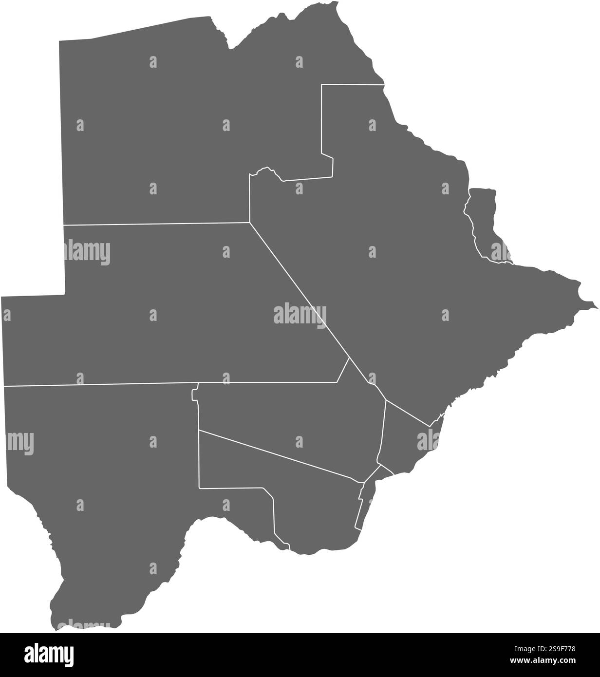 Botswana map outline country Black and White Stock Photos & Images - Alamy