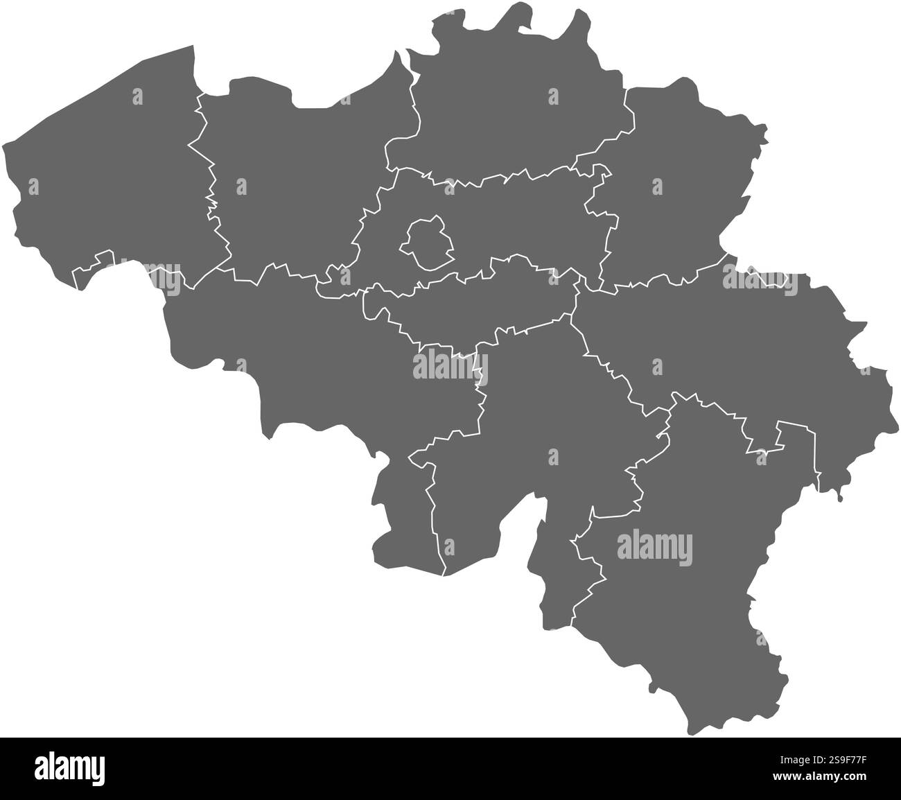 Map of Belgium as a dark area Stock Vector Image & Art - Alamy