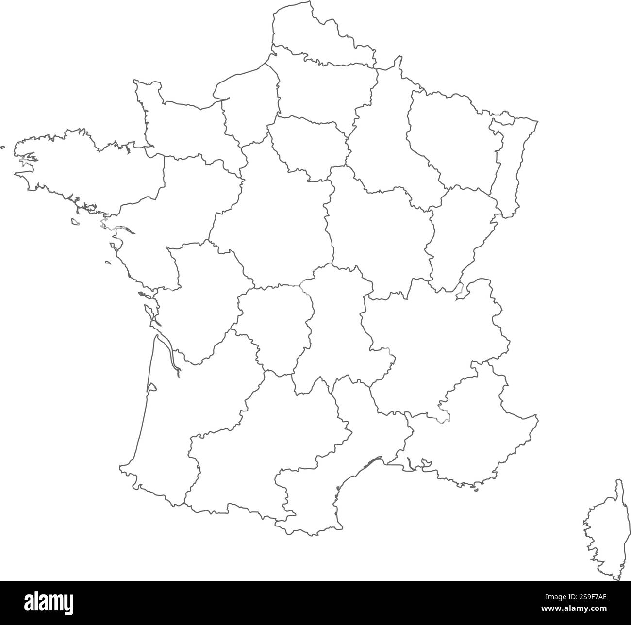 Map of France as a black contour line Stock Vector Image & Art - Alamy