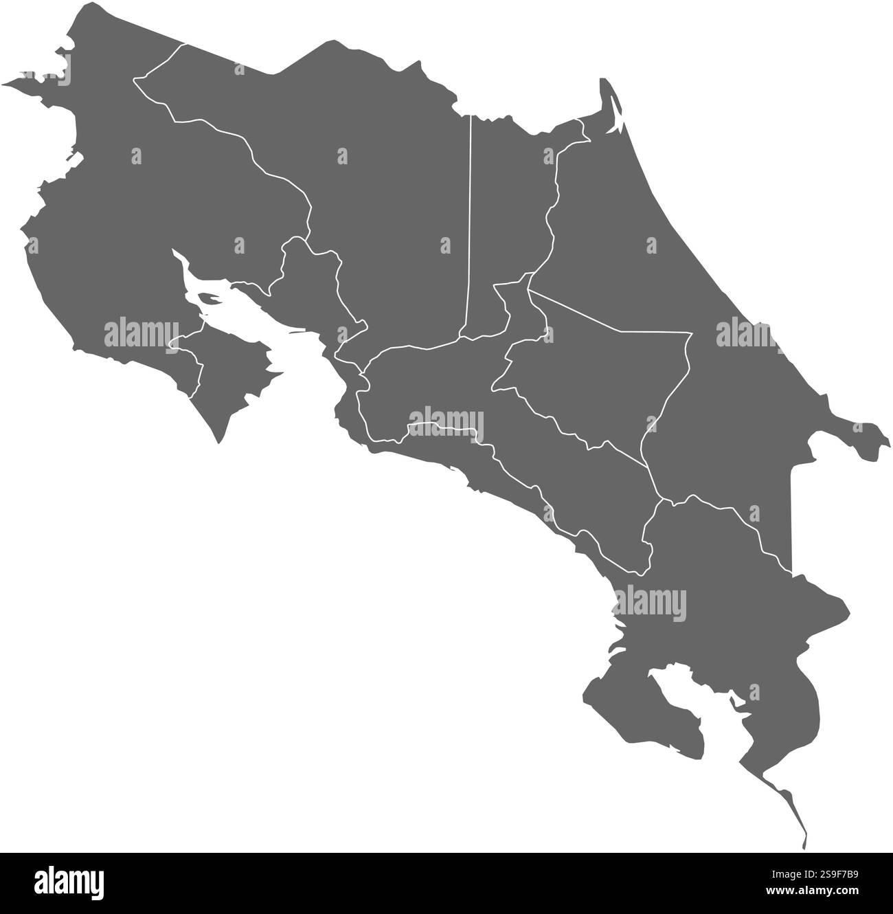 Map of Costa Rica as a dark area Stock Vector Image & Art - Alamy