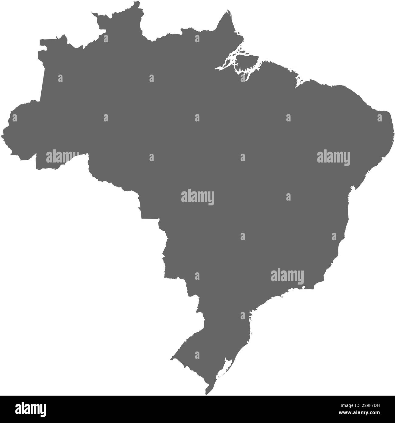 Map of Brazil as a dark area Stock Vector Image & Art - Alamy