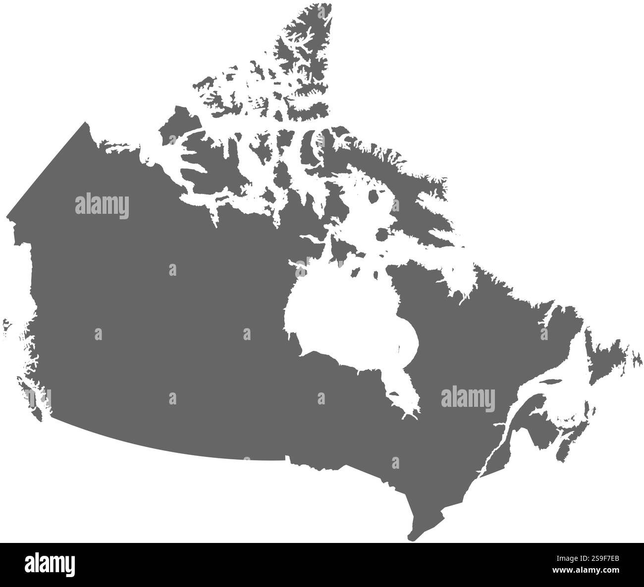 Map of Canada as a dark area Stock Vector Image & Art - Alamy