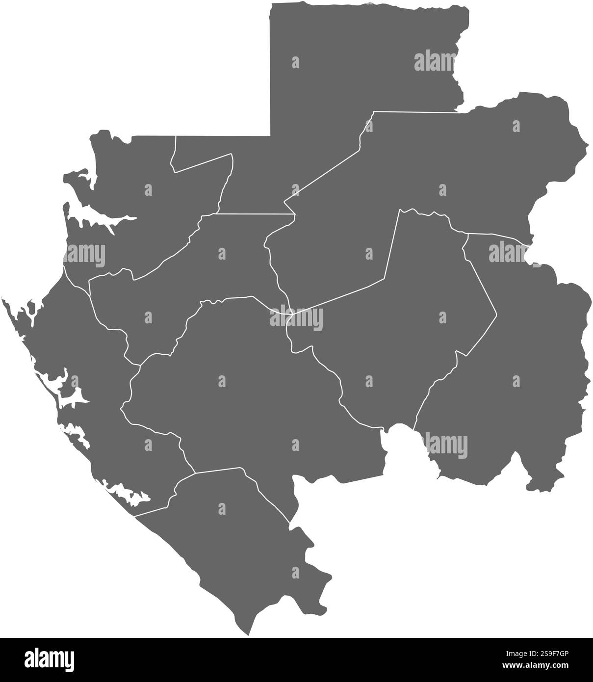 Map of Gabon as a dark area Stock Vector Image & Art - Alamy