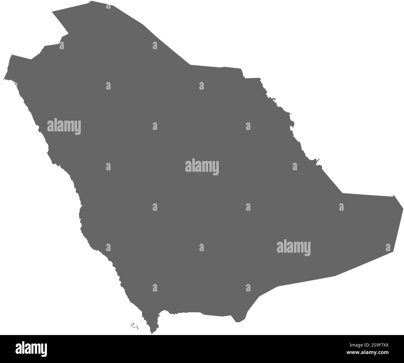 Map of Saudi Arabia as a dark area Stock Vector Image & Art - Alamy