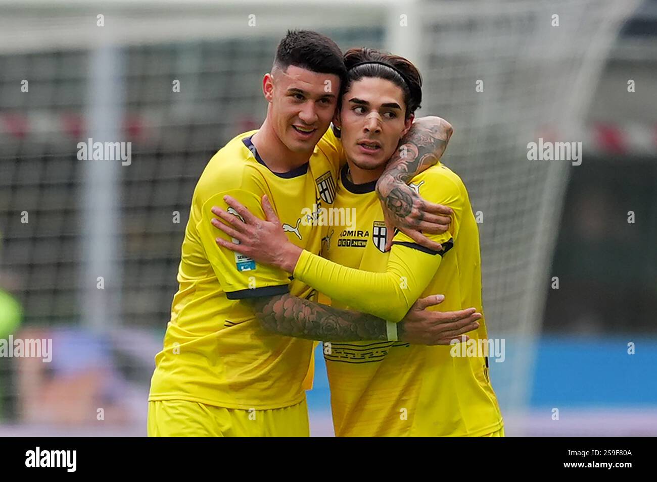 .Parma Matteo Cancellieri celebrates after scoring 0-1 during the Serie ...