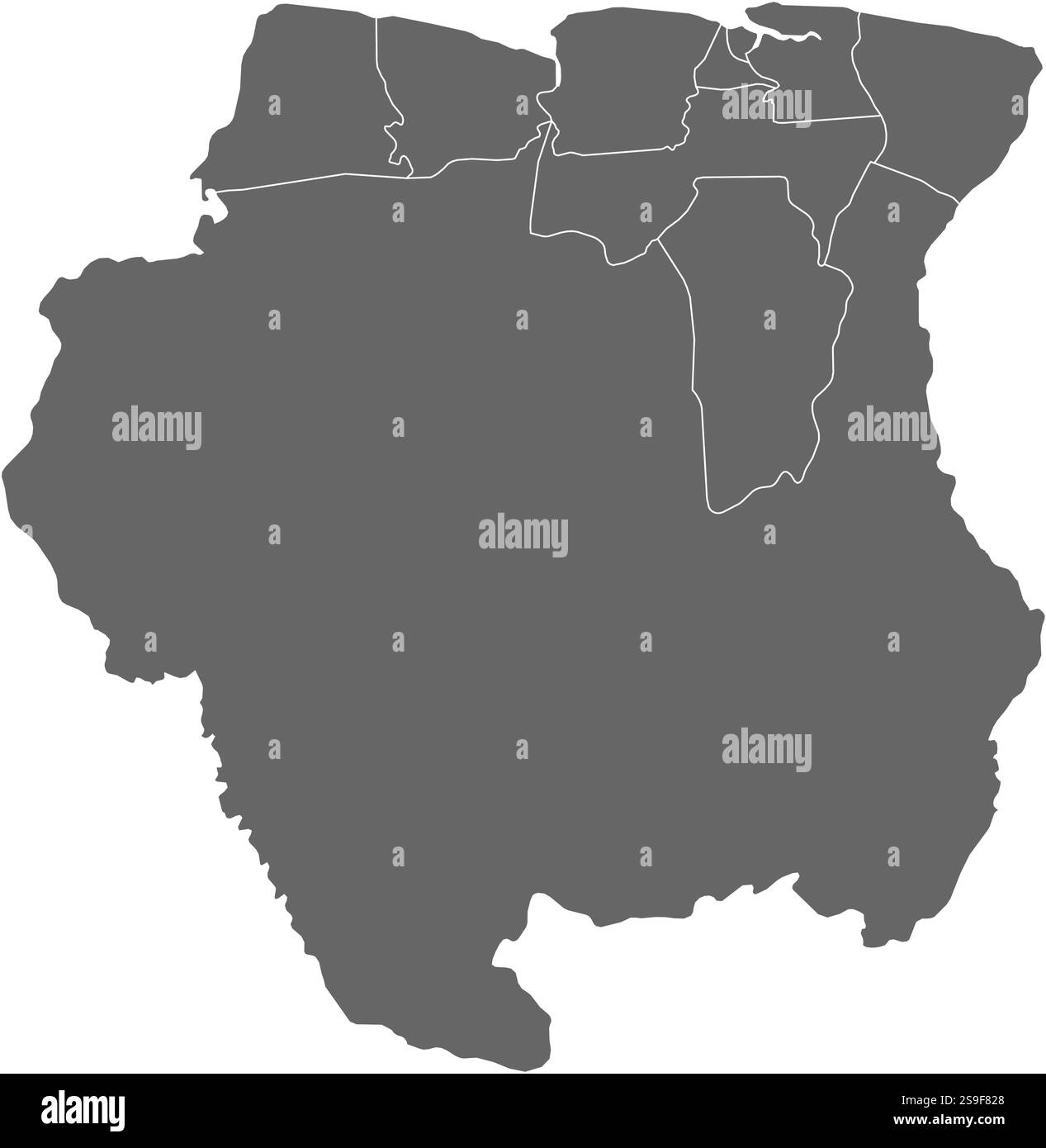 Map of Suriname as a dark area Stock Vector Image & Art - Alamy