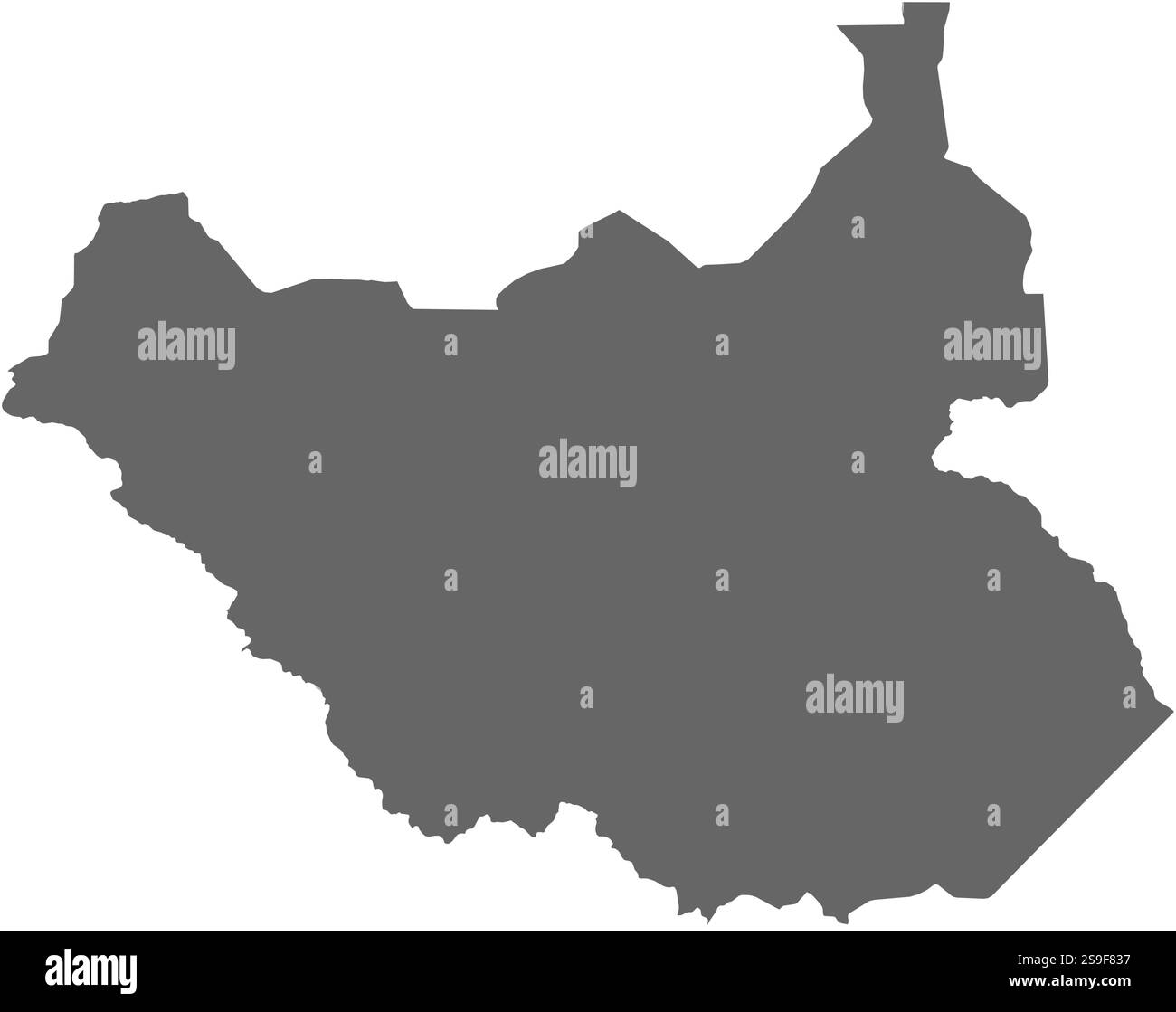 Map of South Sudan as a dark area Stock Vector Image & Art - Alamy