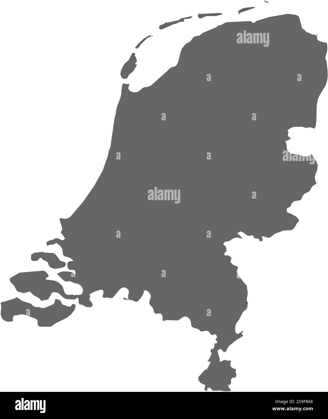 Map of Netherlands as a dark area Stock Vector Image & Art - Alamy