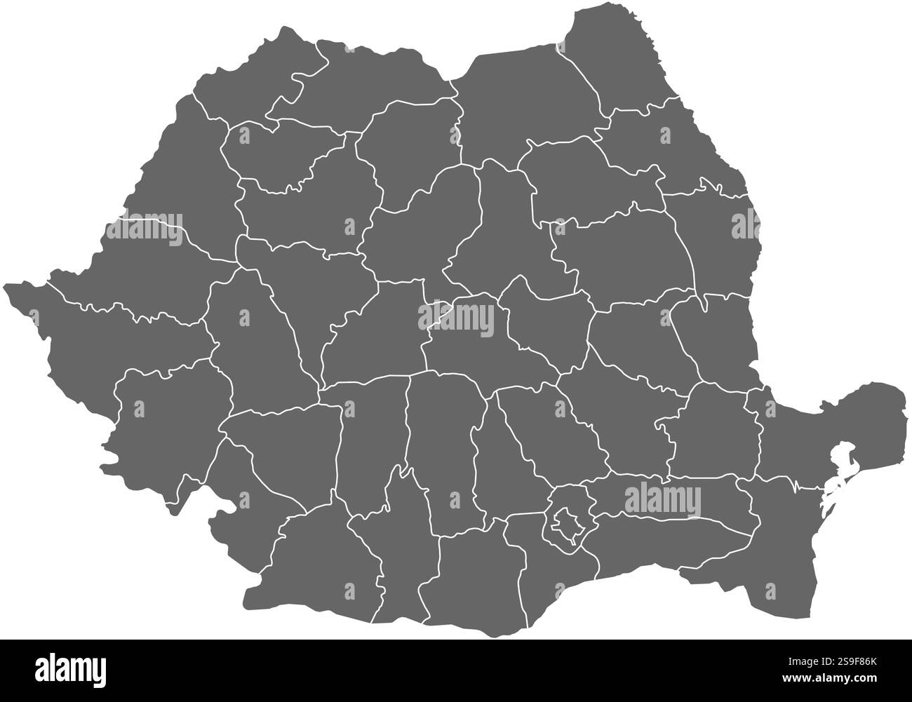 Map of Romania as a dark area Stock Vector Image & Art - Alamy