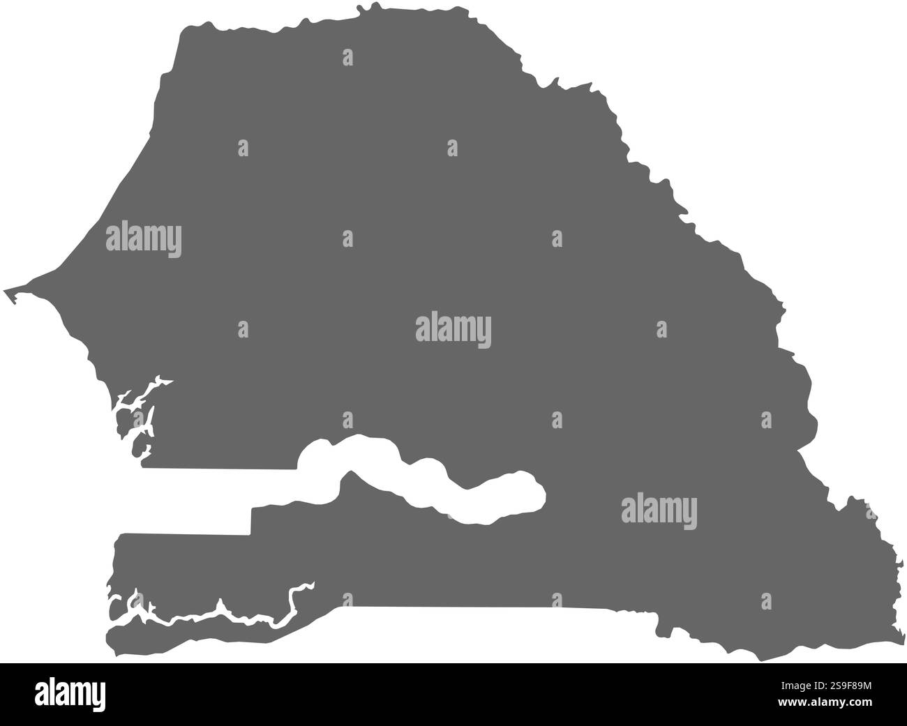 Map of Senegal as a dark area Stock Vector Image & Art - Alamy