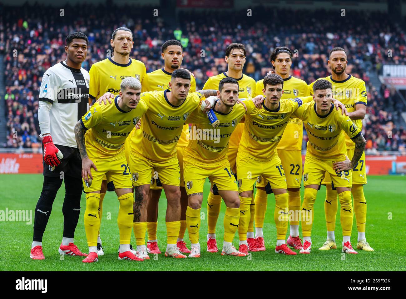 Parma Calcio 1913 players line up during Serie A 2024/25 football match ...