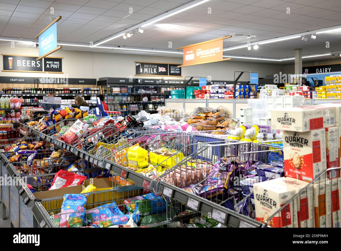 aldi supermarket interior, sturry, east kent,uk Stock Photo - Alamy