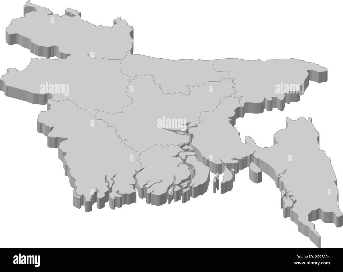 Map of Bangladesh as a gray piece Stock Vector Image & Art - Alamy
