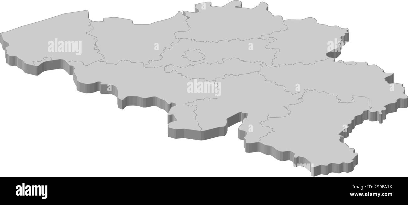 Map of Belgium as a gray piece Stock Vector Image & Art - Alamy