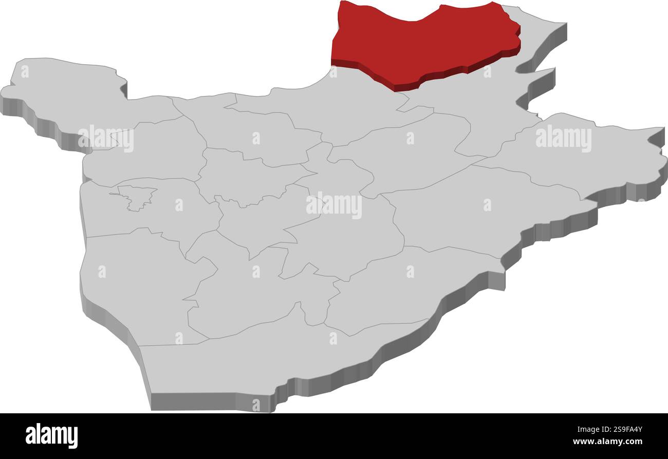 Map of Burundi as a gray piece, Kirundo is highlighted in red Stock ...