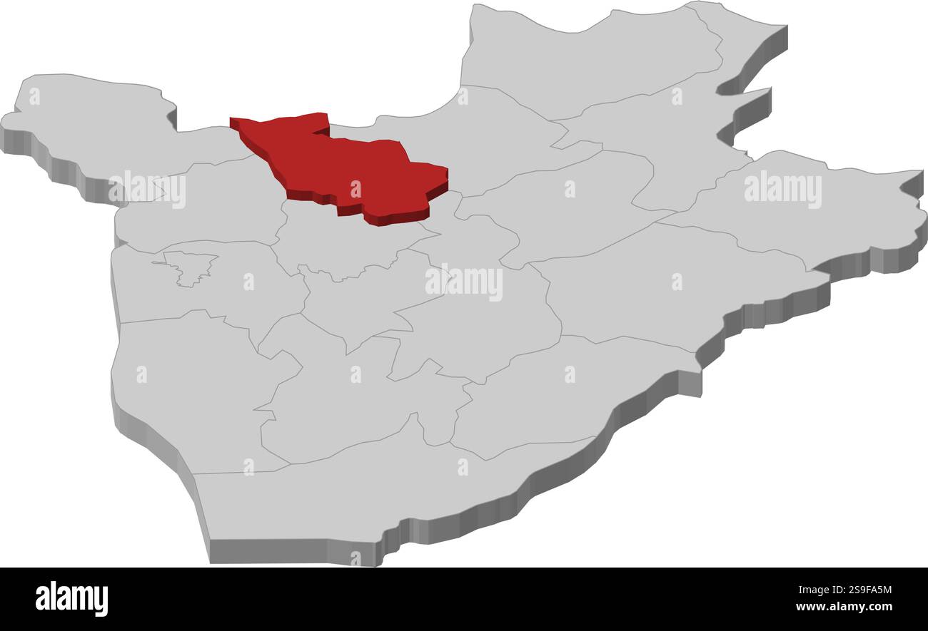 Map of Burundi as a gray piece, Kayanza is highlighted in red Stock ...