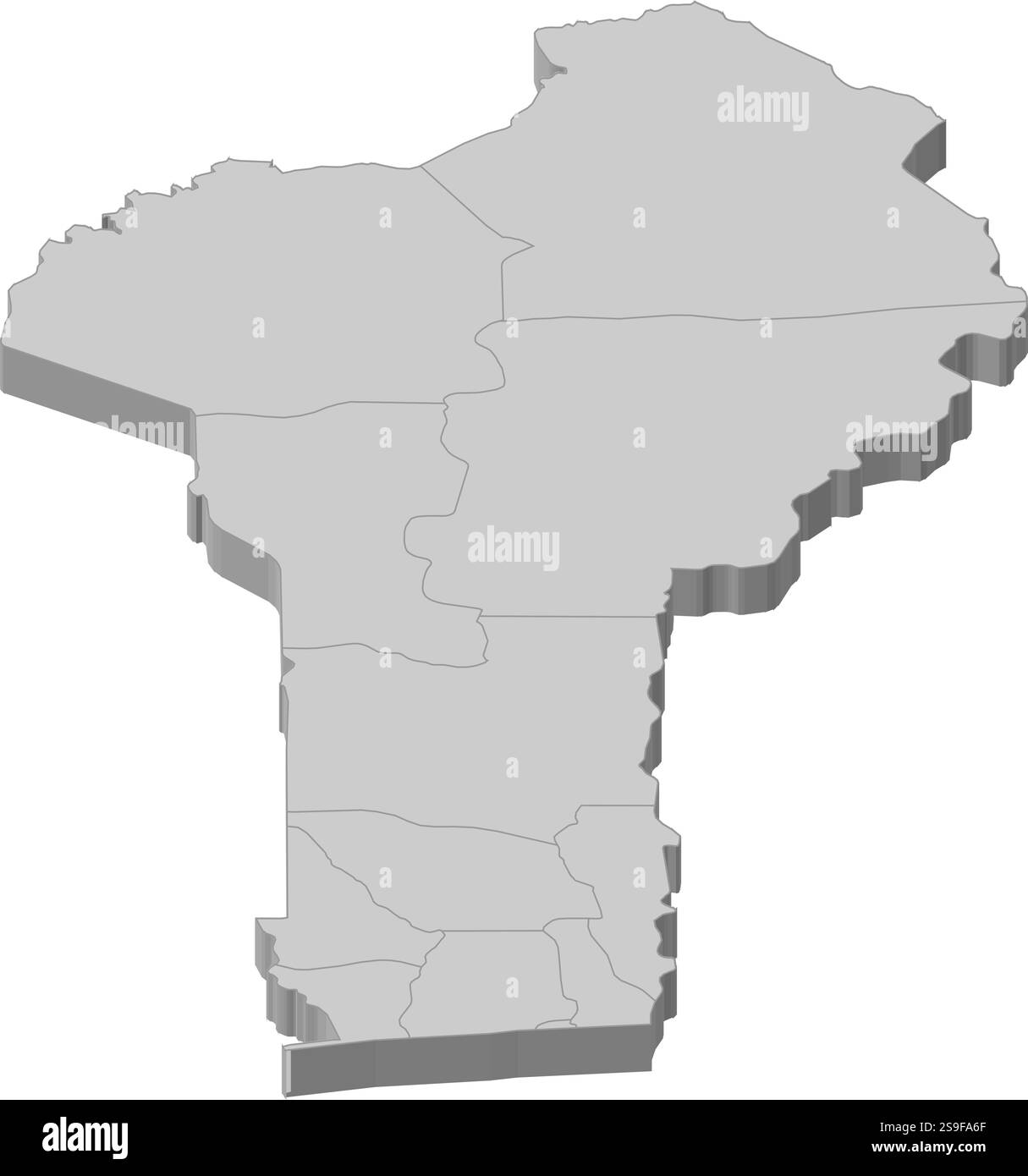 Map of Benin as a gray piece Stock Vector Image & Art - Alamy