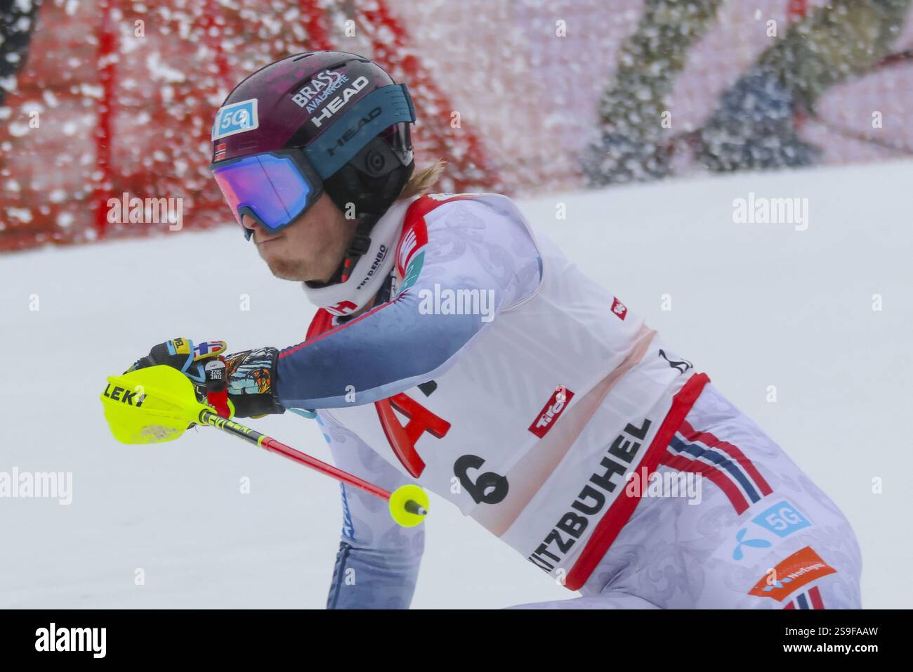 KITZBUEHEL, AUSTRIA - JANUARY 26: Atle Lie McGrath of Norway during the first run of the Audi ...
