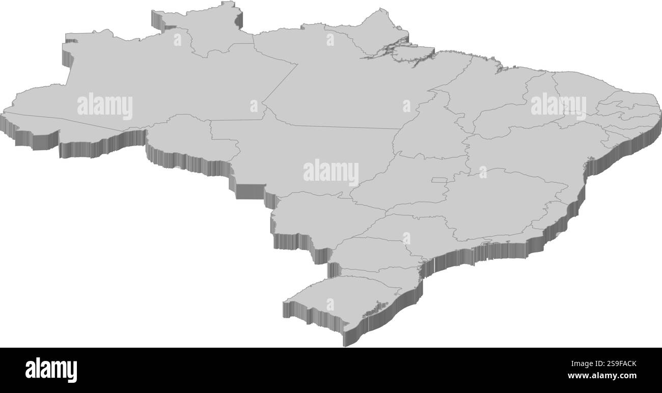 Map of Brazil as a gray piece Stock Vector Image & Art - Alamy