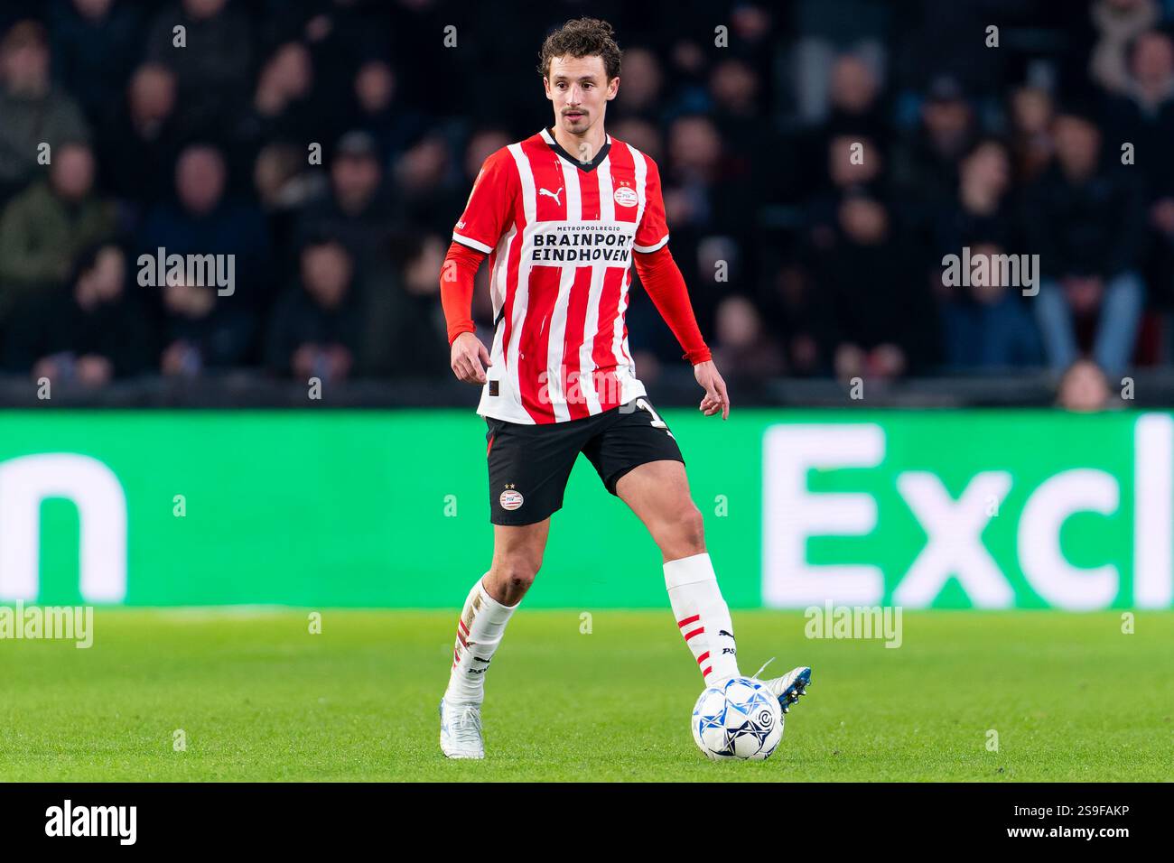 EINDHOVEN, NETHERLANDS - JANUARY 25: Olivier Boscagli of PSV in action during the Dutch ...