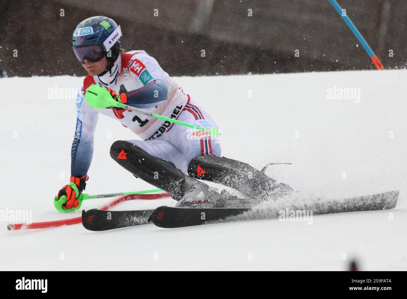 KITZBUEHEL, AUSTRIA - JANUARY 26: Timo Haugan of Norway during the ...