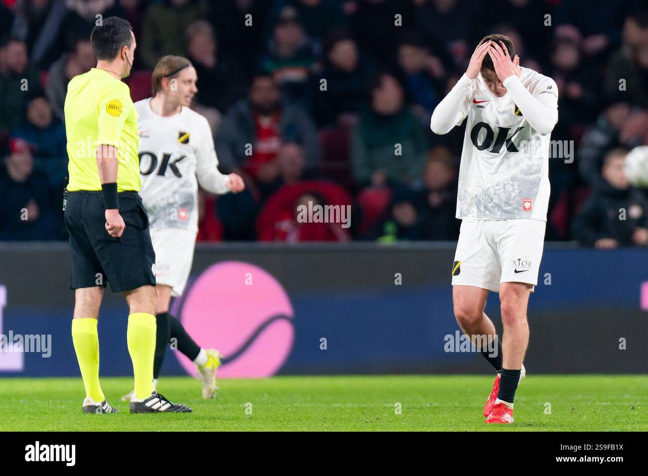 EINDHOVEN, NETHERLANDS - JANUARY 25: Dominik Janosek of NAC Breda looks ...