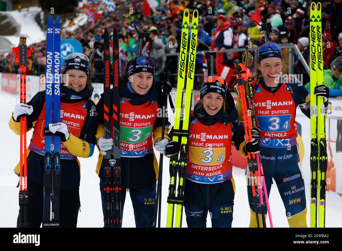From left, Sweden's Johanna Skottheim, Ella Halvarsson, Anna Magnusson ...