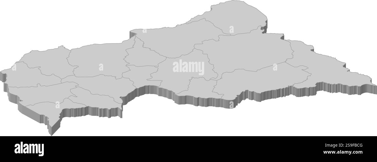 Map of Central African Republic as a gray piece Stock Vector Image ...