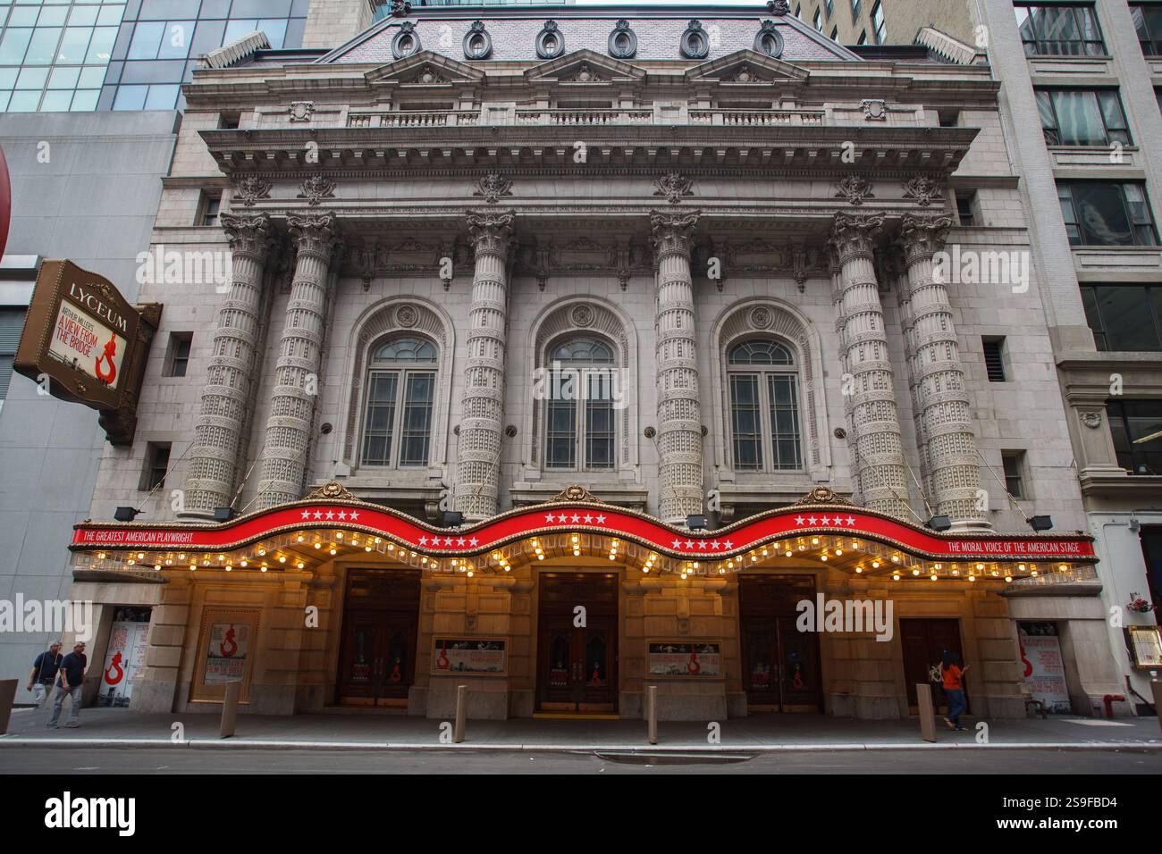 The Lyceum Theater facade at 45th street in Midtown Manhattan, New York ...