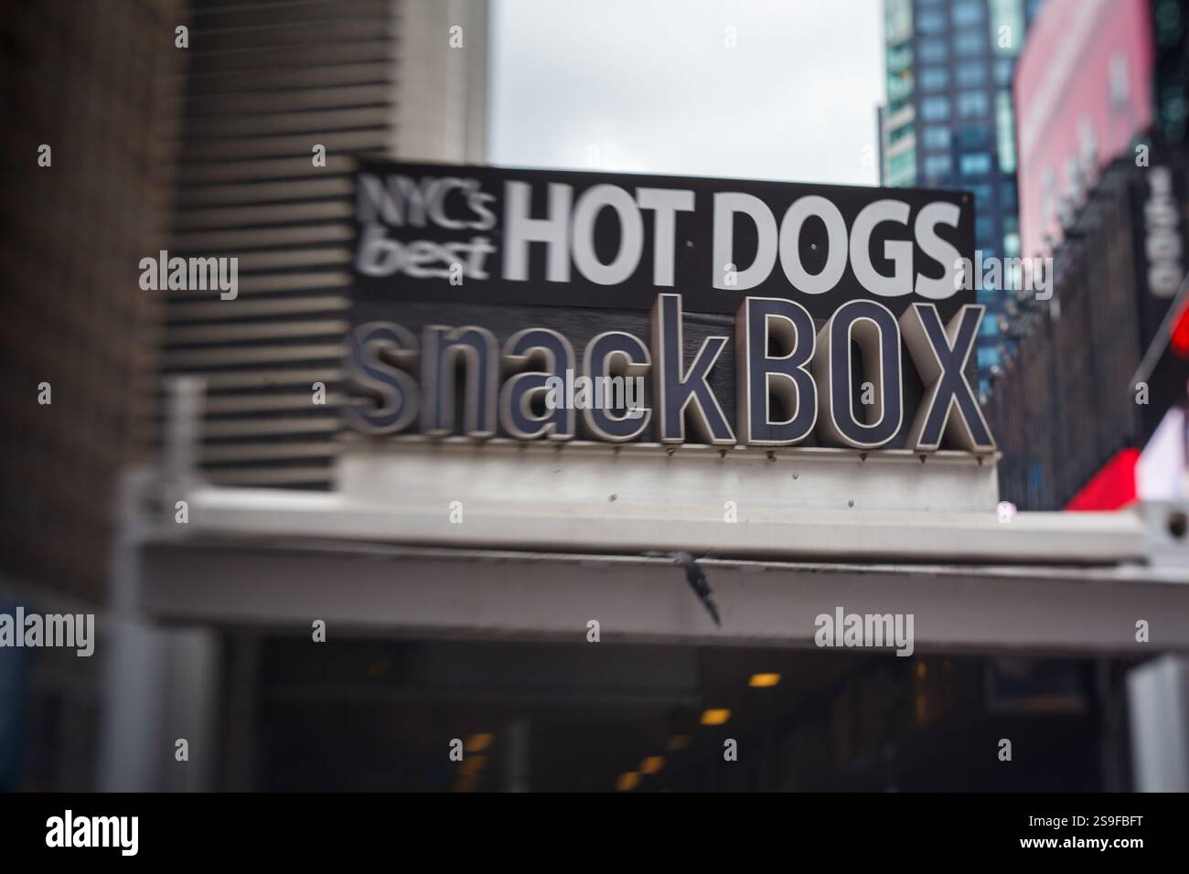 The NYC Best Hot Dogs sign at Times Square, Midtown Manhattan, New York ...