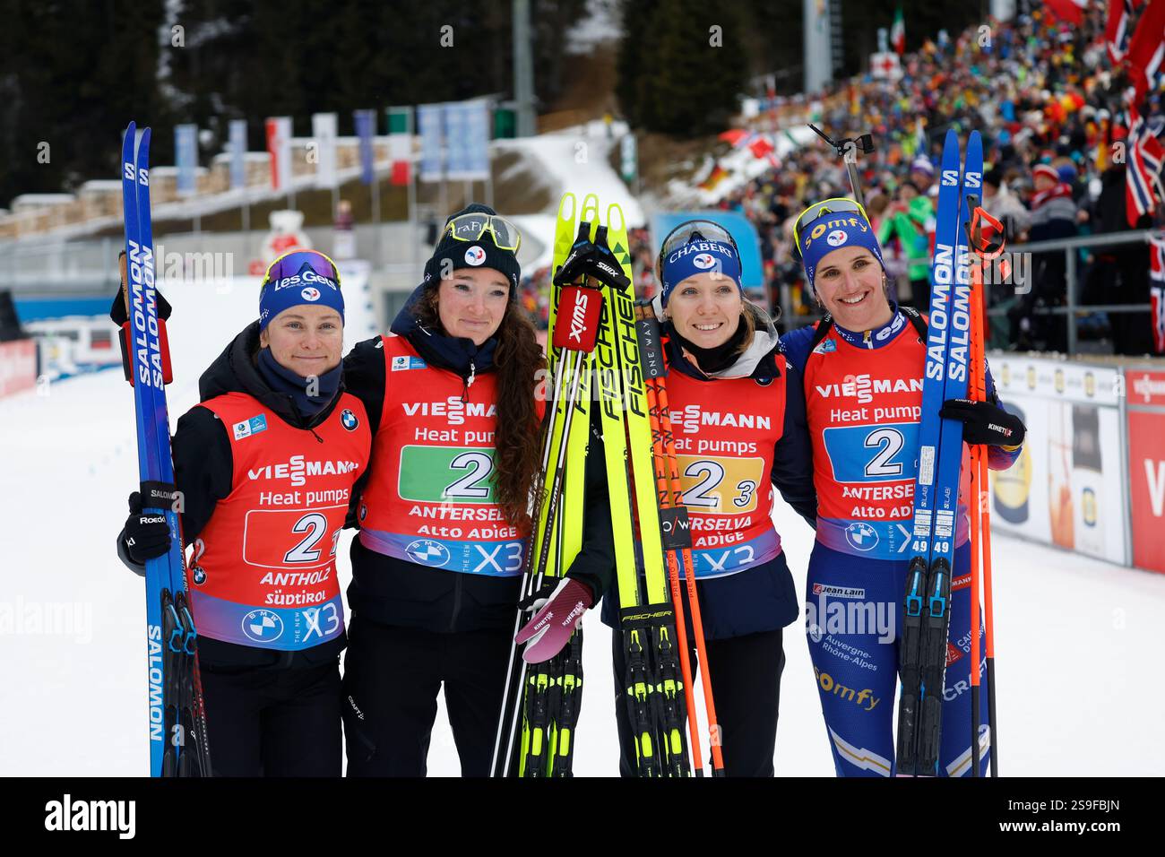 From left, France's Jeanne Richard, Lou Jeanmonnot, Oceane Michelon and ...