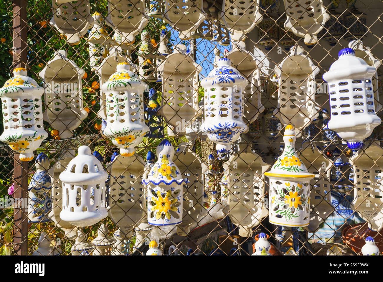 Vibrant ceramic lanterns showcase traditional craftsmanship and artistic flair Stock Photo - Alamy