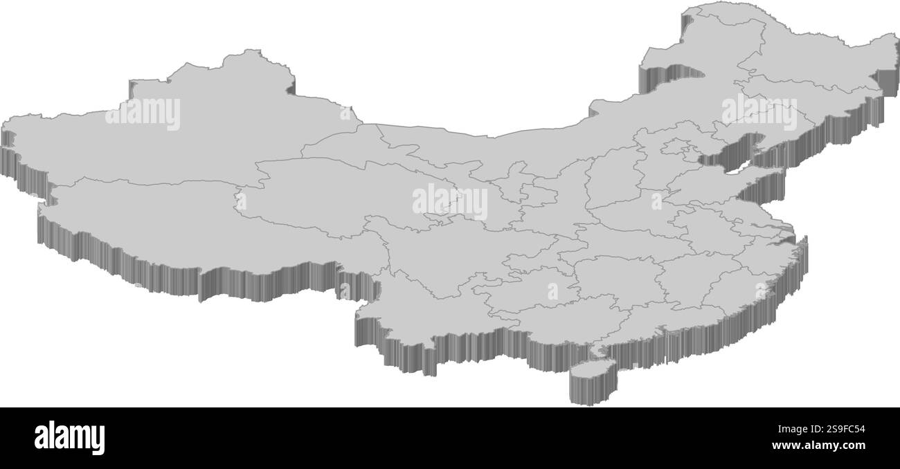 Map of China as a gray piece Stock Vector Image & Art - Alamy