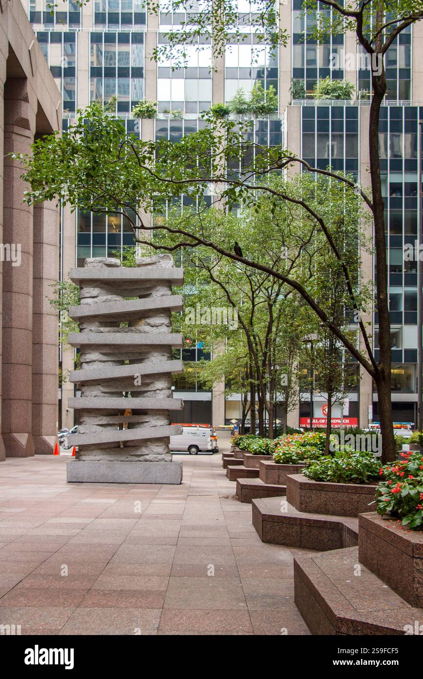 The CBS building with its garden and monument in Midtown Manhattah, New ...
